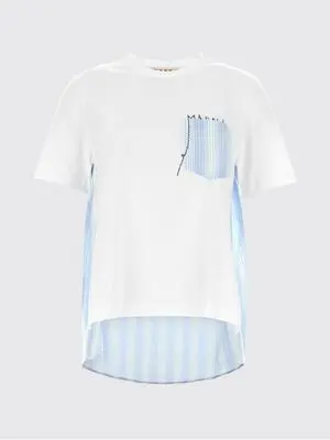 Marni Cotton T-shirts With Striped Panel