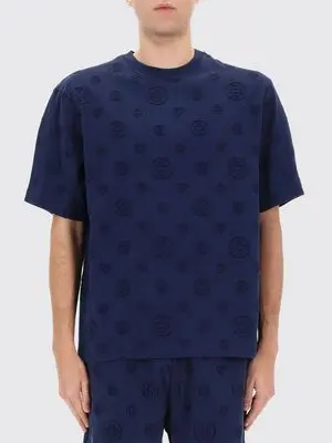 Casablanca Monogram Print Organic Cotton Crewneck T-shirt - Blue