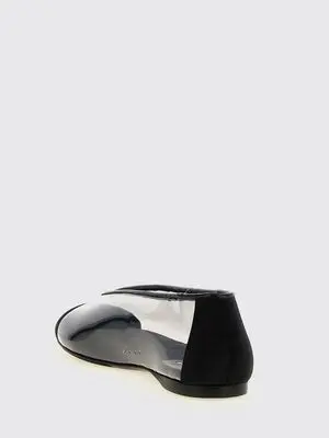 Moschino Pvc And Satin Ballet Flats - Black