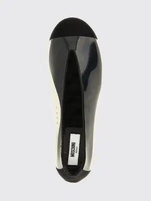 Moschino Pvc And Satin Ballet Flats - Black