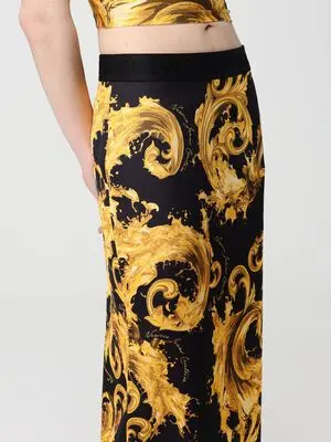 Versace Printed Crêpe Midi Skirt - Black