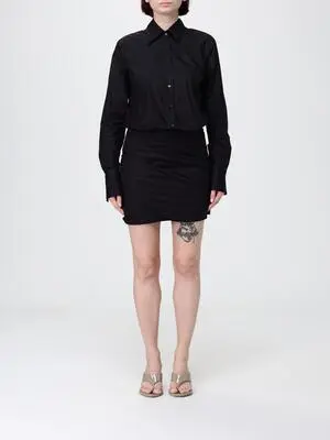Federica Tosi Asymmetrical Ruched Skirt - Black