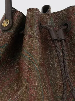 Etro Arnica Paisley Print Coated Cotton Bucket Bag