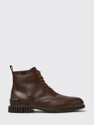Camper Pix Lace-up Ankle Boots In Smooth Leather With Xl Extralight® Sole - Brown