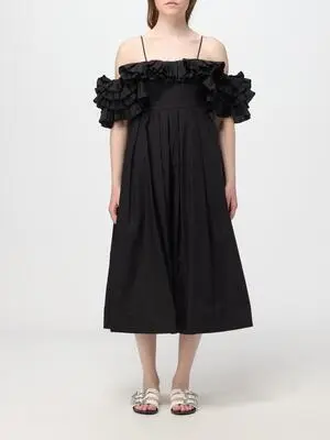 MEIMEIJ Ruffled Off-the-shoulder Midi Dress - Black