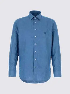 Etro Cotton Shirt With French Collar And Embroidered Cube Logo