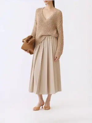 Fabiana Filippi Pleated Midi Skirt - Nude