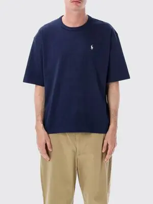 Polo Ralph Lauren Crewneck Cotton T-shirt With Contrasting Embroidered Logo - Blue