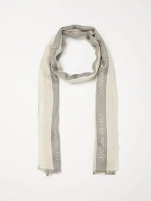Emporio Armani Striped Modal Blend Scarf With Jacquard Logo - Fa01