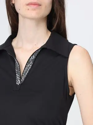 Liu Jo Off-the-shoulder Long Jersey Dress With Rhinestone Embellishments