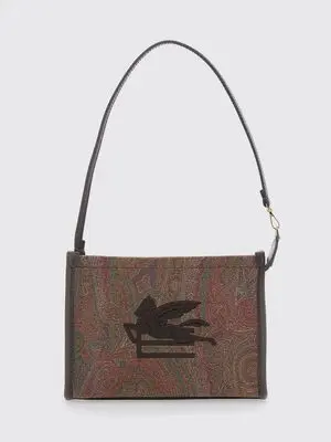 Etro Mini Paisley Coated Cotton Shoulder Bag - Brown