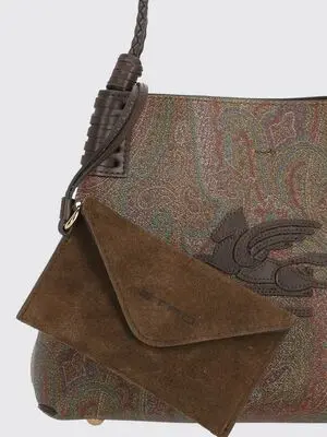 Etro Paisley Print Leather Shoulder Bag