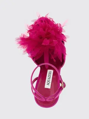 AQUAZZURA Poème Satin And Tulle Sandals - Fuchsia