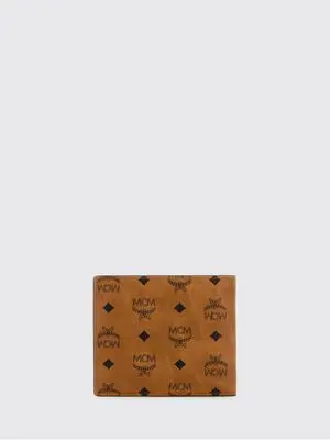 Mcm Wallet In Coated Cotton With All-over Logo