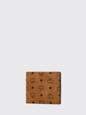 Mcm Wallet In Coated Cotton With All-over Logo