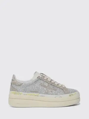Premiata Claudia Nylon Sneakers With Rhinestones - Silver