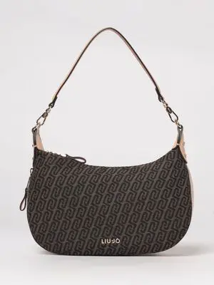 Liu Jo Canvas Bag With Jacquard Monogram - Dark