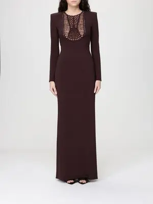 Elisabetta Franchi Long Sleeve Dress With Bead Detail