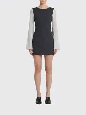 Our Legacy Polyester Blend Mini Dress With Pinstripe Pattern And Long Sleeves