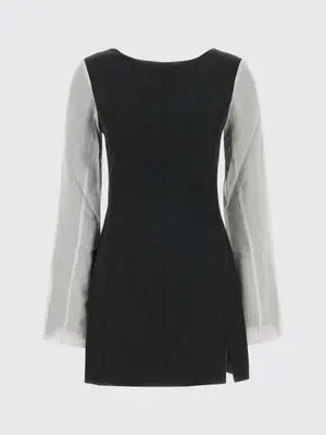 Our Legacy Polyester Blend Mini Dress With Pinstripe Pattern And Long Sleeves