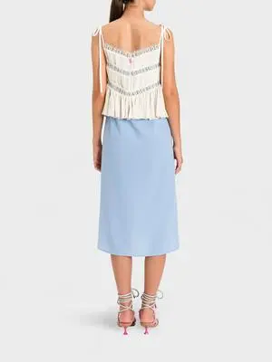 TWINSET Crêpe Midi Dress With Lace Inserts