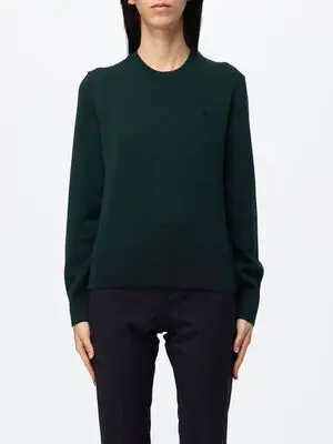 AMI Paris Slim Fit Merino Wool Sweater With Embroidered De Coeur Logo - Green