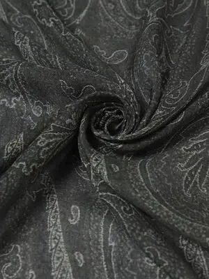 Etro Fringed Paisley Jacquard Cashmere Scarf - Black