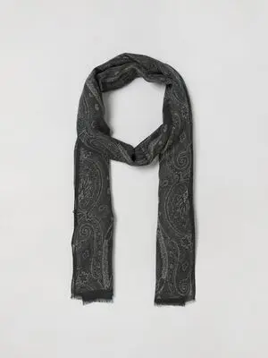 Etro Fringed Paisley Jacquard Cashmere Scarf - Black