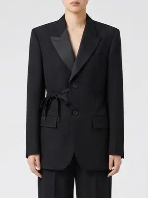 Balenciaga Double Breasted Wool Blazer - Black
