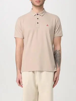 Peuterey Cotton And Silk Blend Polo Shirt - Beige