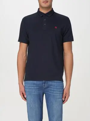Peuterey Cotton And Silk Blend Polo Shirt - Blue