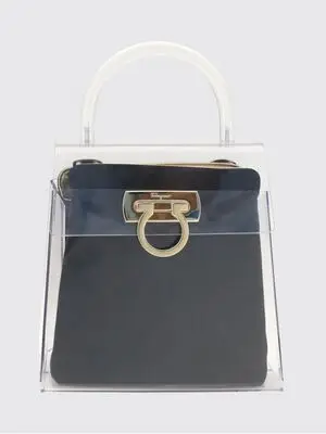 FERRAGAMO Gancini Closure Pvc Handbag - Black