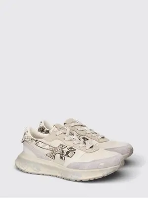 Premiata Lauryn Suede And Mesh Lace-up Sneakers - White 1