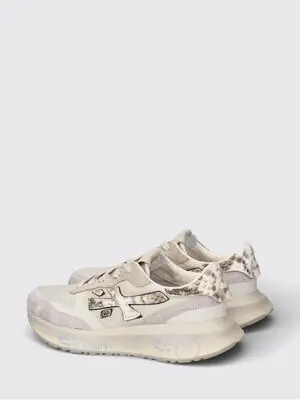 Premiata Lauryn Suede And Mesh Lace-up Sneakers - White 1