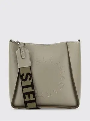 Stella McCartney Grained Faux Leather Bag With Micro Brooch Logo - Green