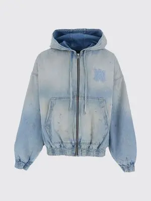 Amiri Distressed Denim Zip-up Hoodie