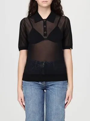 Elisabetta Franchi Viscose Polo Shirt - Black