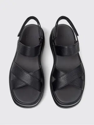 Camper Pelotas Flota Up Grained Leather Sandals