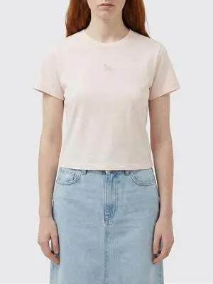 Maison Kitsuné Logo Cotton T-shirts - Pink