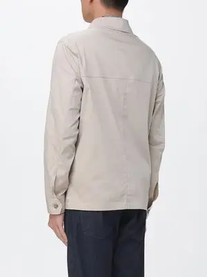 MANUEL RITZ Relaxed Fit Twill Shirt Jacket With Concealed Closure