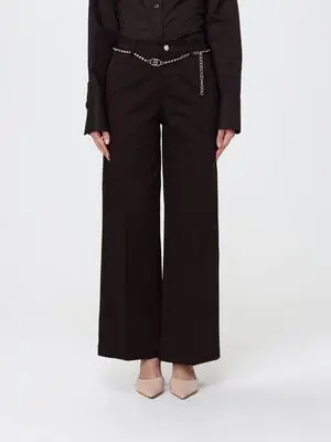 Liu Jo High-waisted Cropped Pants In Cotton Blend With Jeweled Belt - Violet