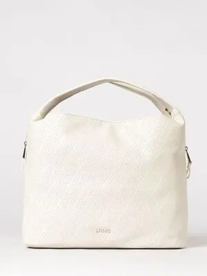 Liu Jo Kaliska Faux Leather Bag With Perforated Monogram - Cream