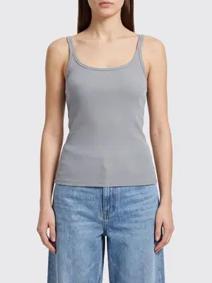 MSGM Slim Fit Viscose Top With Thin Straps And Round Neck - Grey