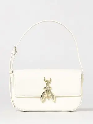 Patrizia Pepe Monogram Leather Shoulder Bag - White