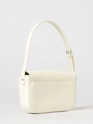 Patrizia Pepe Monogram Leather Shoulder Bag - White