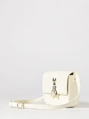 Patrizia Pepe Monogram Leather Shoulder Bag - White