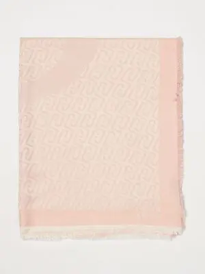 Liu Jo Viscose Stole With Lj Jacquard Monogram - Pink