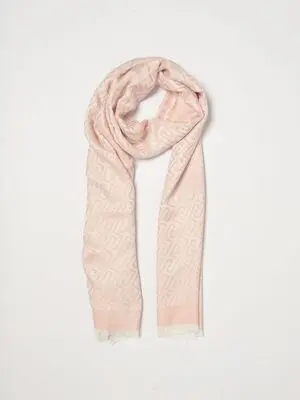 Liu Jo Viscose Stole With Lj Jacquard Monogram - Pink