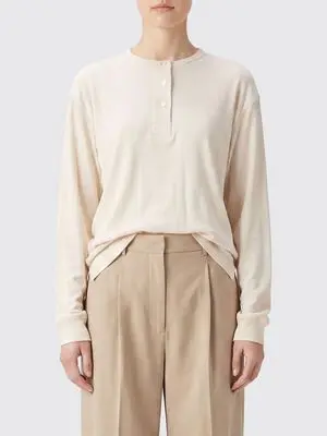 Studio Nicholson Long-sleeved Crewneck T-shirt In Lyocell - Ivory