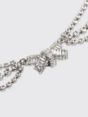 Alessandra Rich Brass Rhinestone Choker Necklace